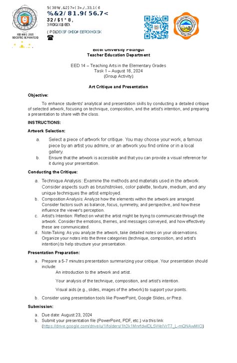 eed 14 task 1 an lecture noyes for teaching bicol university polangui teacher education