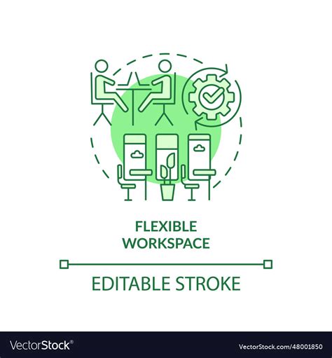 2d Customizable Flexible Workspace Line Icon Vector Image