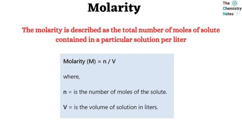 Molarity Formula Calculation Advantages Limitation