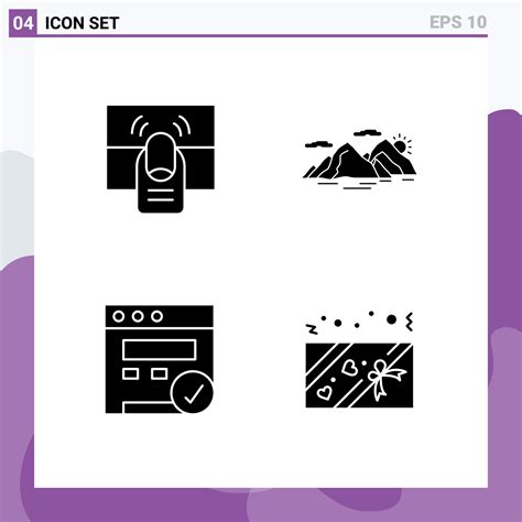 Pictogram Set Of Simple Solid Glyphs Of Click Evening One Hill Seo Editable Vector Design
