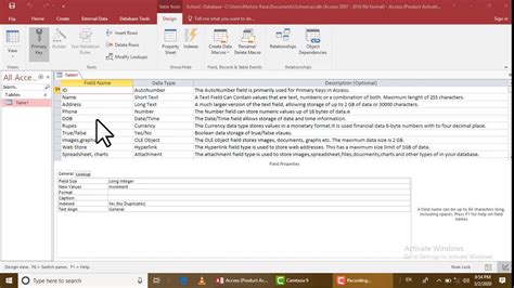 Ms Access Data Type Part 2 Youtube