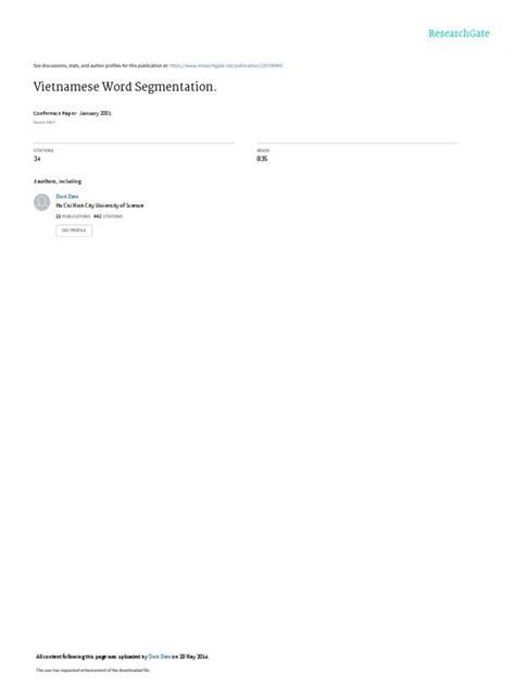 vietnamese word segmentation pdf part of speech artificial neural