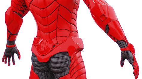 3d Futuristic Segmented Armor Soldier Red Model Turbosquid 2255014