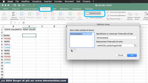 Excel Come Ricavare Il Codice Colore Del Testo No Vba Showtechies