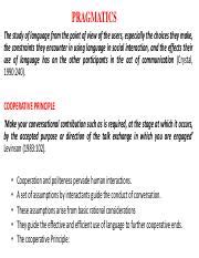Understanding Pragmatics Language Use In Social Interaction Course Hero