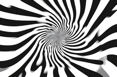 A Hypnotic Black And White Optical Illusion Pattern With Swirling And