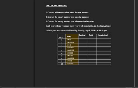Solved DO THE FOLLOWING Convert A Binary Number Into A Chegg Com