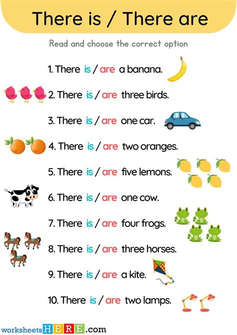 there is and there are exercises answers with pictures pdf worksheet