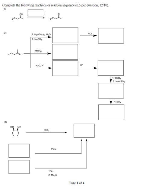 Solved Complete The Following Reactions Or Reaction Sequence Chegg