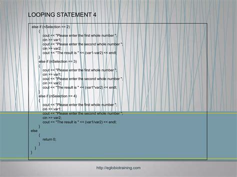 Switch Case And Looping New Pptx Programming Languages Computing