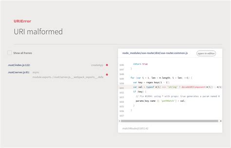 Uri Malformed With Dynamic Route · Issue 5827 · Nuxtnuxt · Github