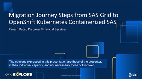 Migration Journey Steps From Sas® Grid To Openshift Kubernetes Contain