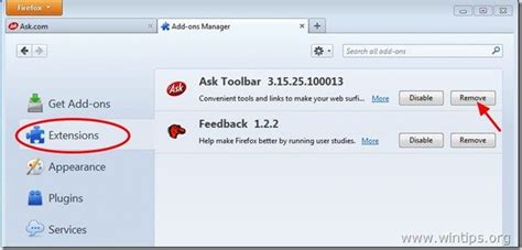 Remove Ask Toolbar From Your Browser WinTips Org