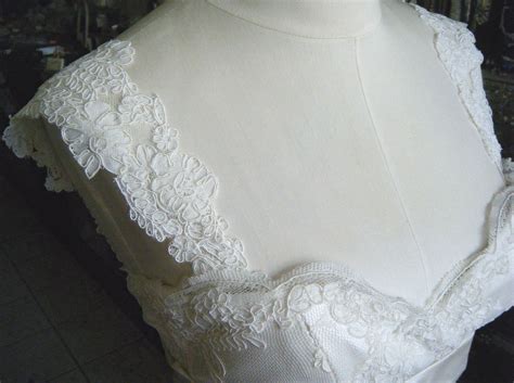 Straps Cap Sleeves Ivory Lace Flower Edge Detachable Etsy