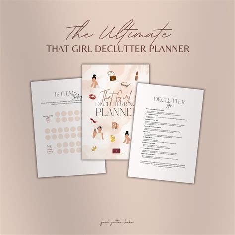 Declutter Planner Minimalist That Girl Checklist Cleaning Schedule 30 Day Declutter Challenge