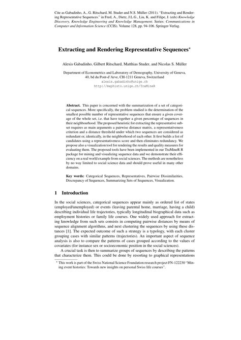 Pdf Extracting And Rendering Representative Sequences