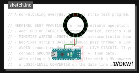 NeoPixel Rainbow Sample Wokwi ESP STM Arduino Simulator