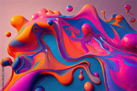 Abstract Liquid Background Generative Ai Design Water Splash Gradient Backdrop Stock