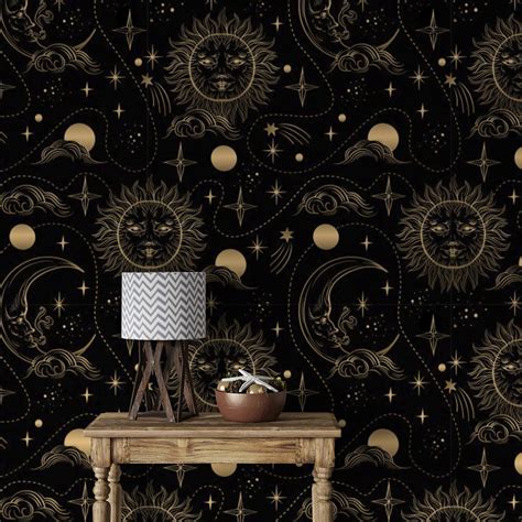 Dark Astronomy Wallpaper Celestial Pattern Wallpaper