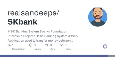 GitHub Realsandeeps SKbank SK Banking System Sparks Foundation Internship Project Basic