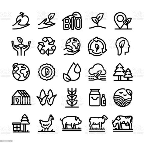 유기농의 벡터 일러스트 레이 션 그래픽입니다 편집 가능한 획 크기 간단한 격리 아이콘입니다 기호 기호 요소 아이콘 세트 건강한