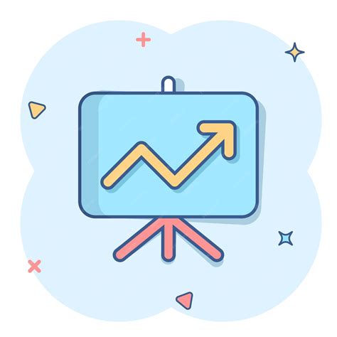 Premium Vector Growth Diagram Icon In Comic Style Finance Chart Cartoon Vector Illustration On