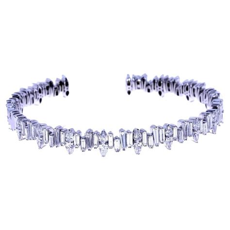 368ct Baguette And Pear Shape Diamond Bangle For Sale At 1stdibs