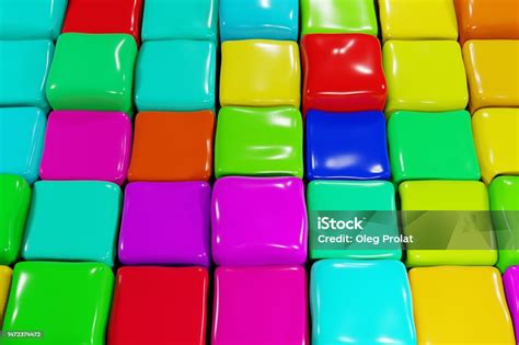 Abstract Background With Soft Colored Cubes Jelly Colorful Cubes Background 3d Render Colorful