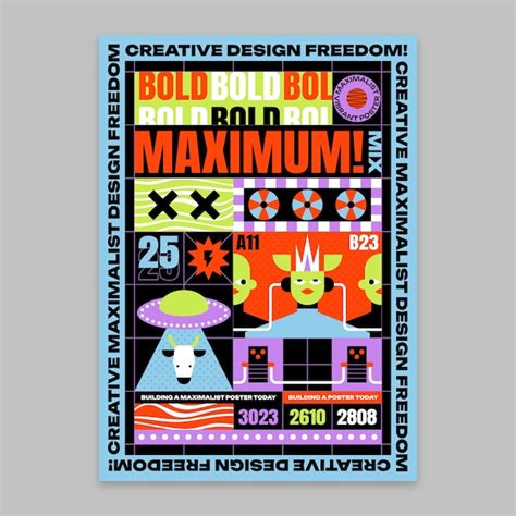Free Vector Maximalism Poster Template Design