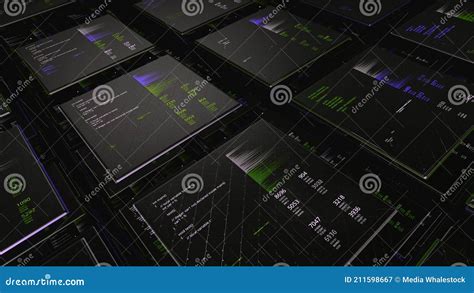 3d Cells With Numeric Data Animation Set Of Tiers And Rows In Virtual Database With Numerical