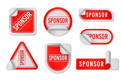 Free Vector | Sponsor stickers collection