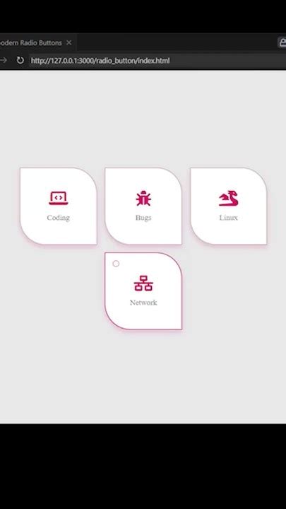 Modern Radio Buttons Using Html Css Only Coding Miniproject Css