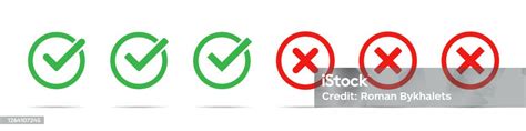 녹색 확인 표시 및 적십자 아이콘 세트입니다 벡터 격리 된 요소입니다 선택 권이 승인된 기호를 선택합니다 스톡 벡터 거절에 대한 스톡 벡터 아트 및 기타 이미지 Istock