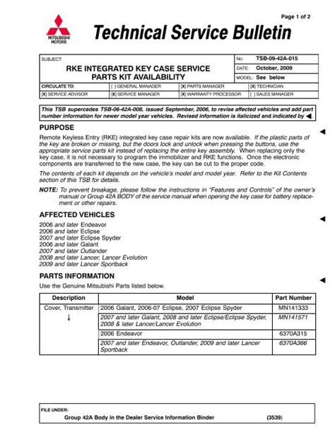 Technical Service Bulletin