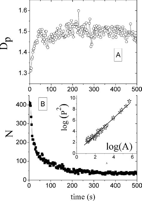 a perimeter based fractal dimension as a function of time for
