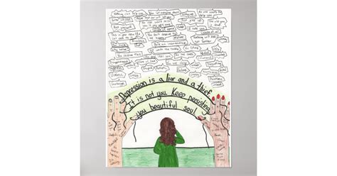 keep persisting depression 11x14 poster zazzle