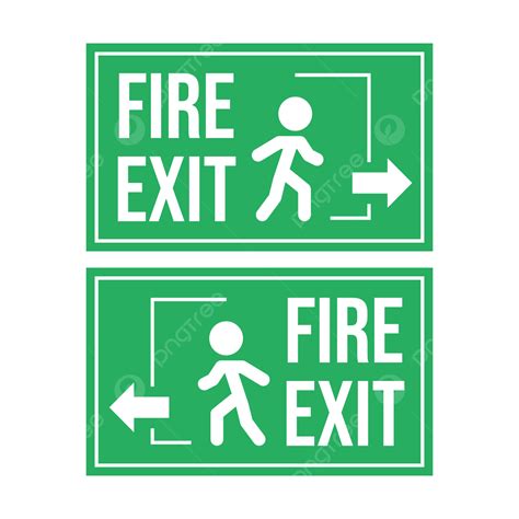 Fire Exit Sign Fire Exit Fire Exit Vector Jalur Evakuasi Sign PNG And Vector With Transparent