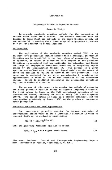 Pdf Large Angle Parabolic Equation Methods