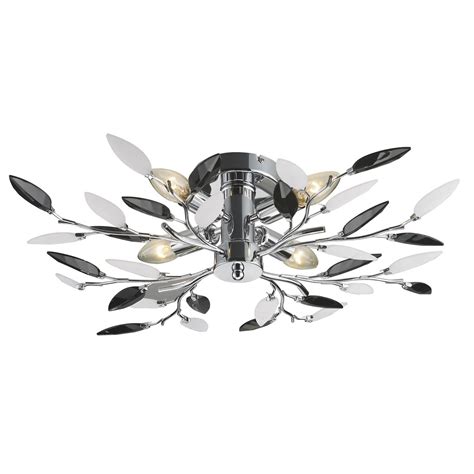 Black Leaf 4 Light Ceiling Fitting