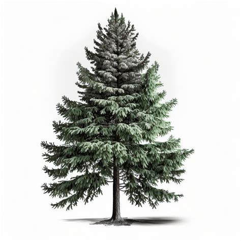 Green Spruce Tree Isolated Illustration Generative Ai Stock Image Image Of Stem Conifer