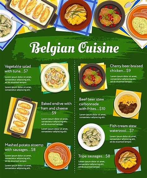 벨기에 요리 메뉴 템플릿 Psd 다운로드 디자인 자료 다운로드