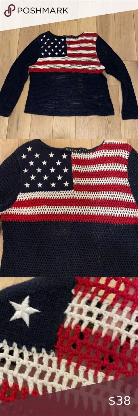 Vintage American Flag Knit Sweater Vintage American Flag American