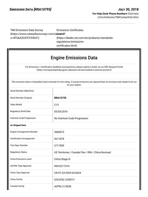 Engine Emissions Data E D Rra10795 J 30 2018 Pdf World Wide Web