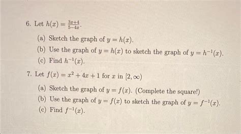 Solved 1 Let F X X−3 2 With The Domain [3 ∞ A Sketch