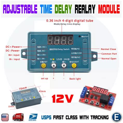DC 12V 10A Adjustable Time Delay Relay Module LED Digital Timer Switch Case 13 81 PicClick CA