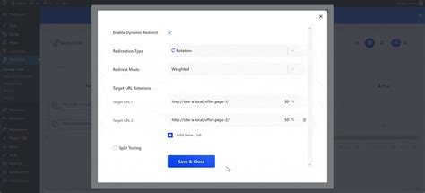 how to carry out split test using dynamic redirects on betterlinks