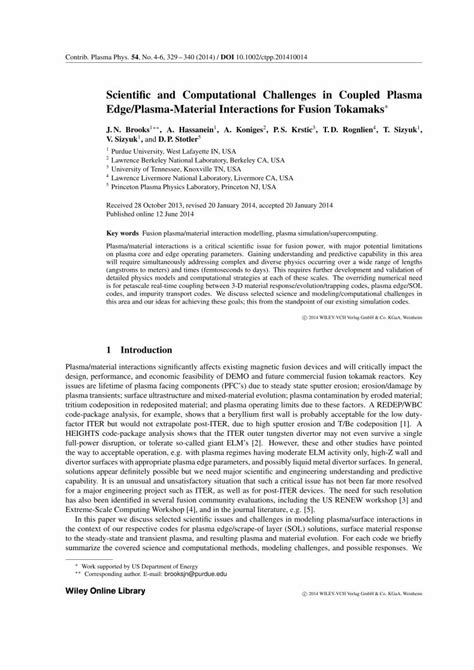 Pdf Scientific And Computational Challenges In Coupled Plasma Edge