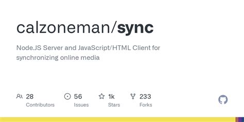 Github Calzonemansync Nodejs Server And Javascripthtml Client For Synchronizing Online Media