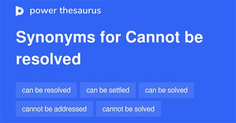Cannot Be Resolved Synonyms 96 Similar Phrases