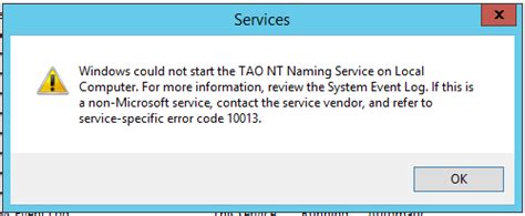 10013 Error And 1068 On The Same Machine Might Be From The Same Source